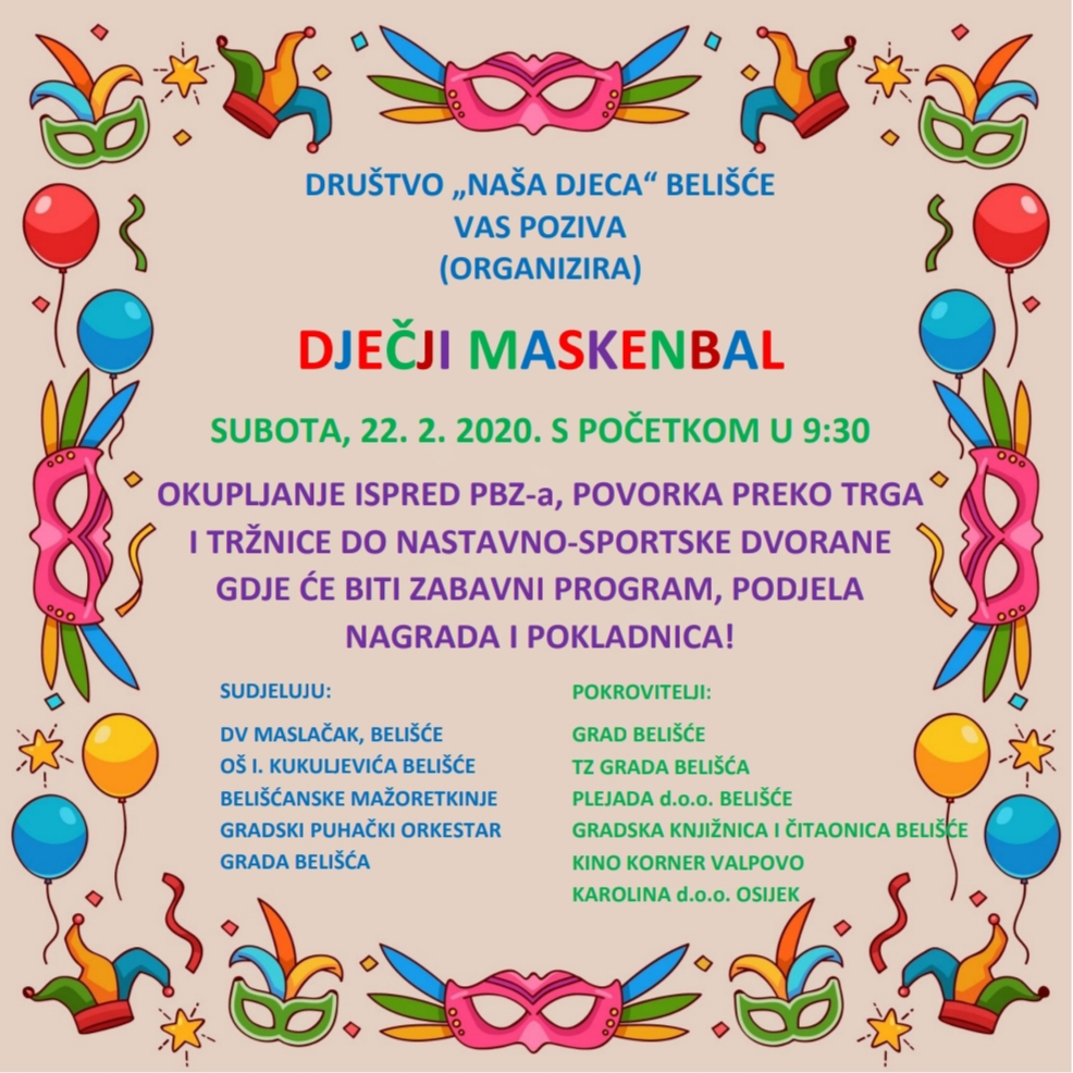 Najava - Dječji maskenbal - Gradski Radio Belišće